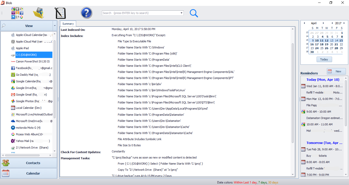 Blob Screenshots - Datamaton Inc.